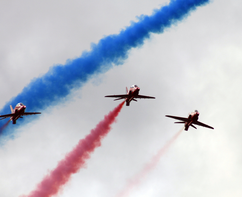 Late Ferries for the Red Arrows Display over Falmouth Bay